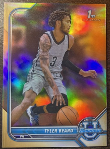 2021-22 BOWMAN UNIVERSITY TYLER BEARD GOLD REFRACTOR /25 PACIFIC ...