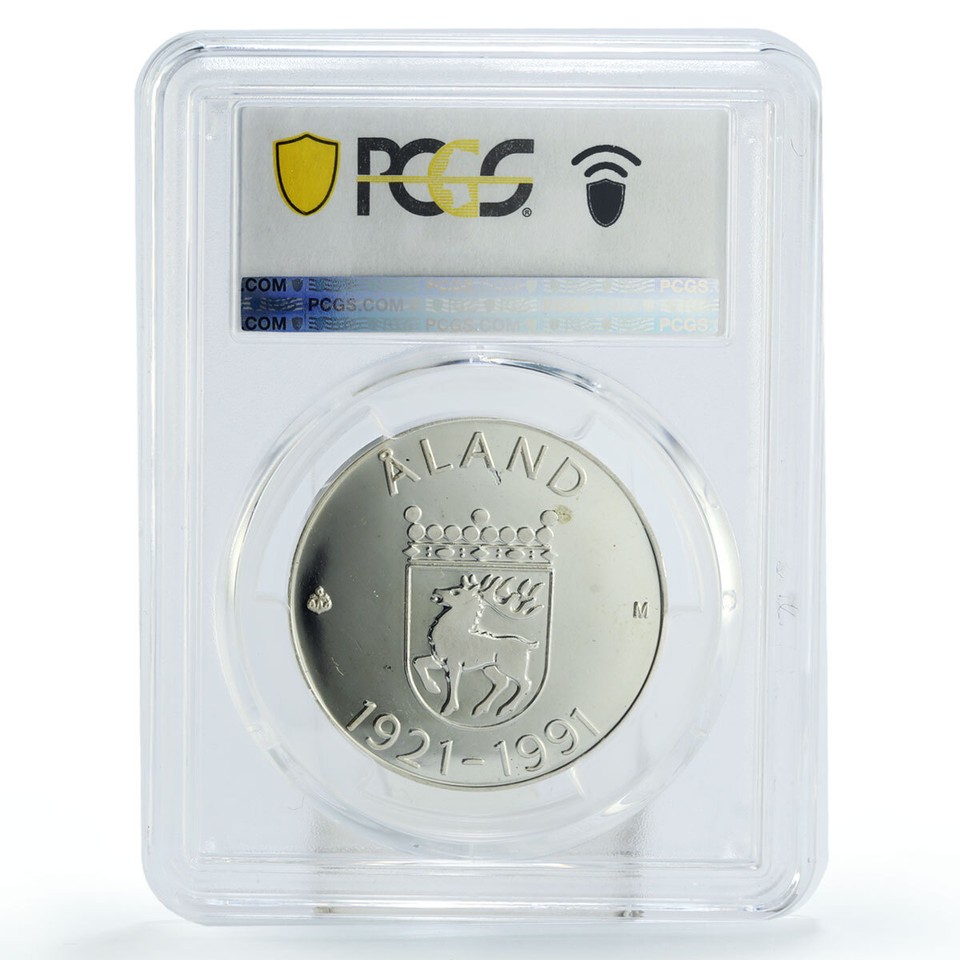 Finland 100 markkaa Aland Autonomy Ship Clipper PR67 PCGS silver coin ...