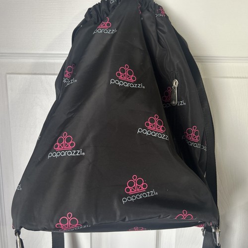 Paparazzi Backpack, Black With Pink/White Tote Bag Jewelry Women ...