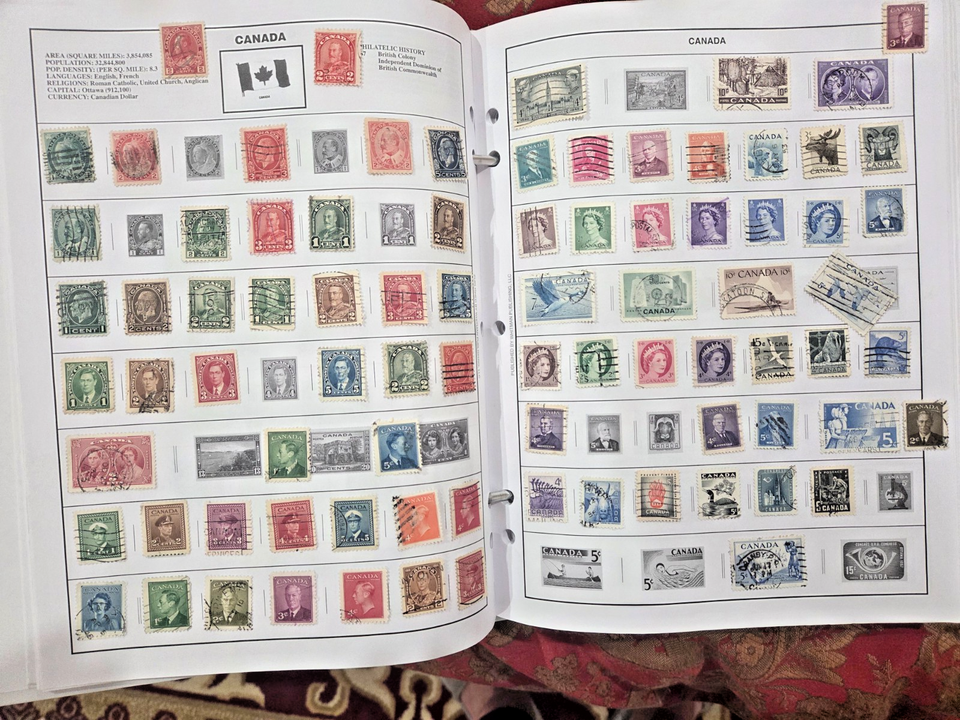 HARRIS TRAVELER STAMP ALBUM IN GREAT CONDITION WITH SOME US&CANADA ...