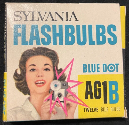Vintage Sylvania Flashbulbs Blue Dot # AG1B 9 Bulbs in Package Box ...