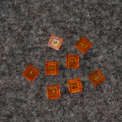 (8) 1x1 Orange Clear Translucent Square Smooth Tile Bricks ~ New Lego ...