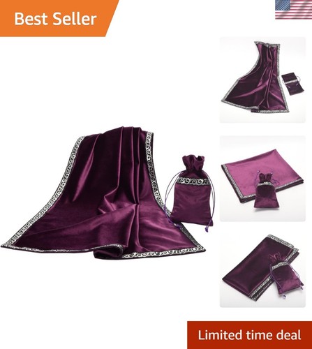 Classic Solid Purple Velvet Tarot Table Cloth with Lace Pouch - 25.5 ...