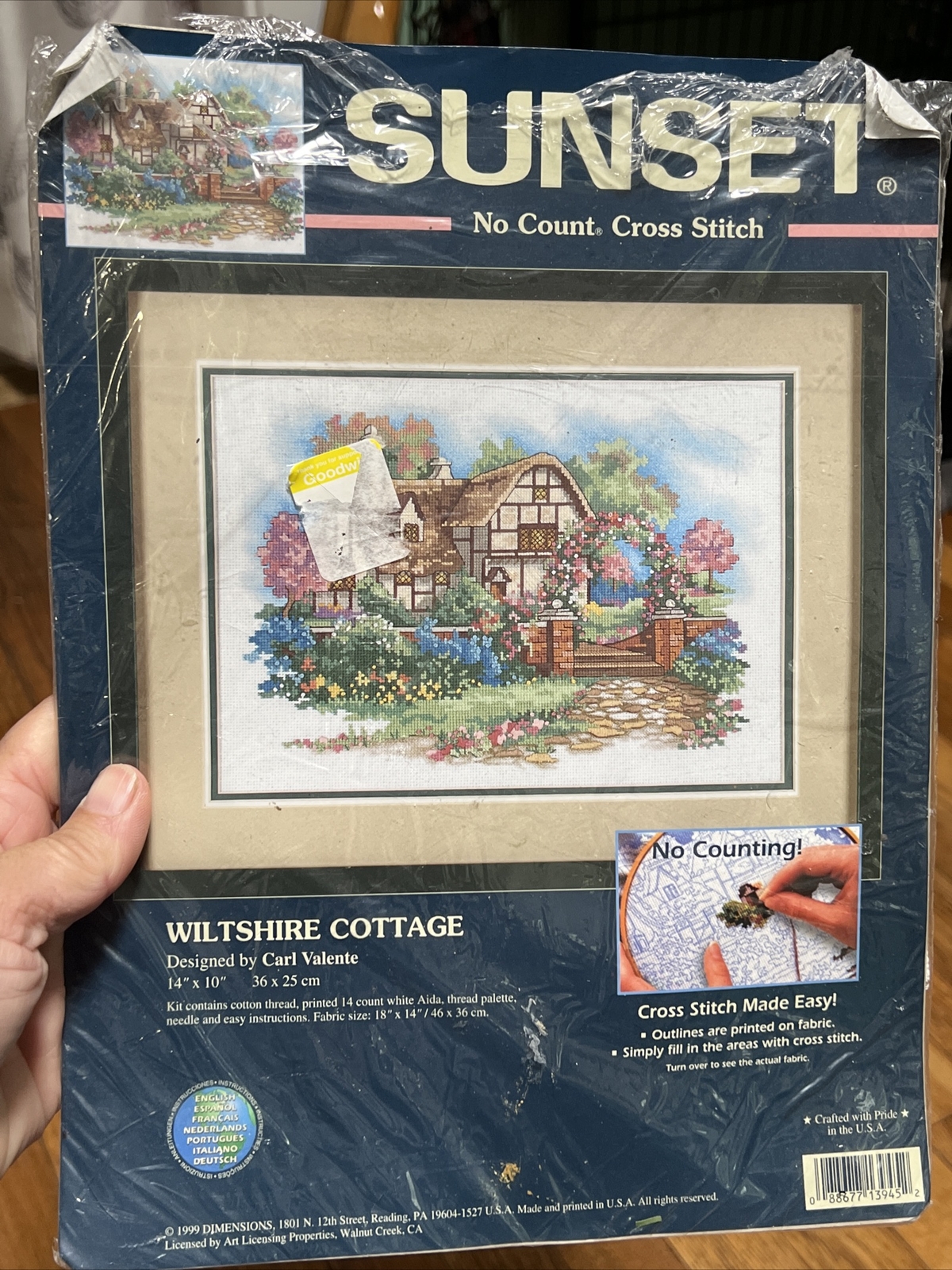 Vtg No Count Cross Stitch Kit Sunset Dimensions 13942 WILTSHIRE COTTAGE 10 X 14 | eBay