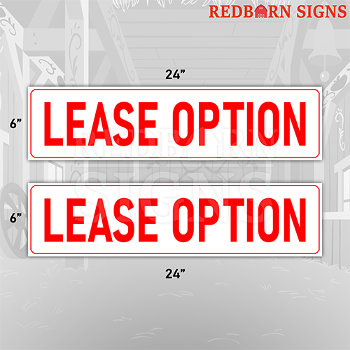 Lease Option 6"x24" REAL ESTATE RIDER SIGNS Double Sided 2PK - Visible ...