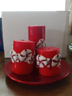 HOLIDAY TIME CANDLE GIFT SET, Never Been Burned, New In Box, Candy Cane ...