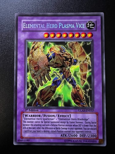 Elemental Hero Plasma Vice GLAS-EN037 Secret Rare 1st Edition Near Mint Yugioh | eBay