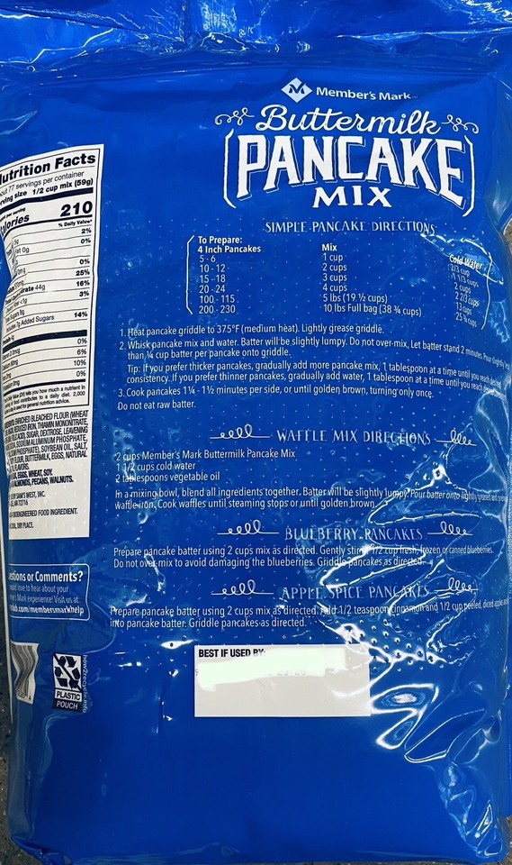 Member's Mark Buttermilk Pancake Mix 10 Lb Bag | eBay