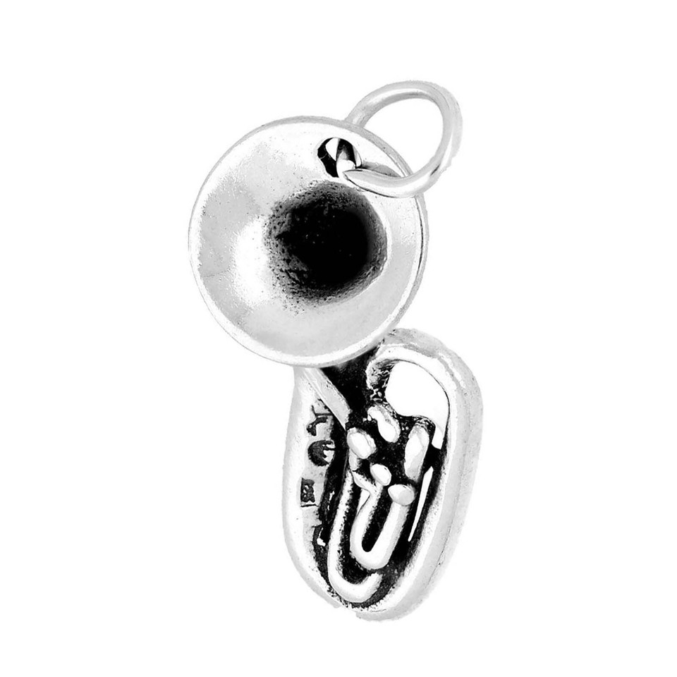 Tuba Music Instrument 3D 925 Solid Sterling Silver Charm Pendant MADE ...