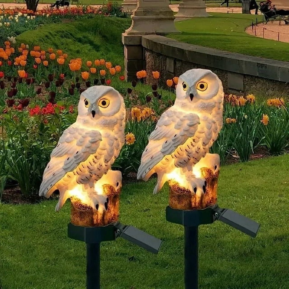 Outdoor Solar Power LED Owl Light Garden Yard Landscape Decor Lamp ...