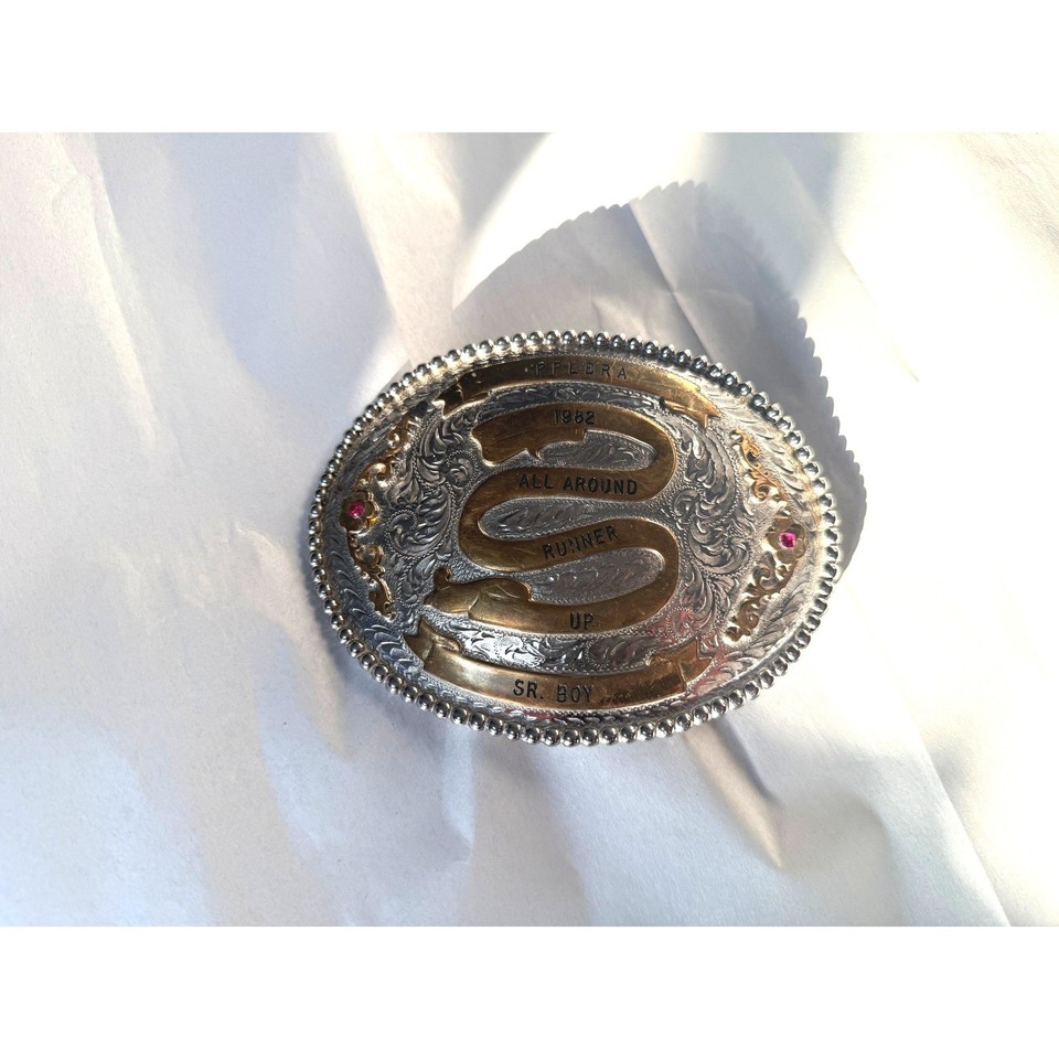 Vintage 1982 PPLBRA All Around Runner Up Sr. Boy Belt Buckle Rodeo ...