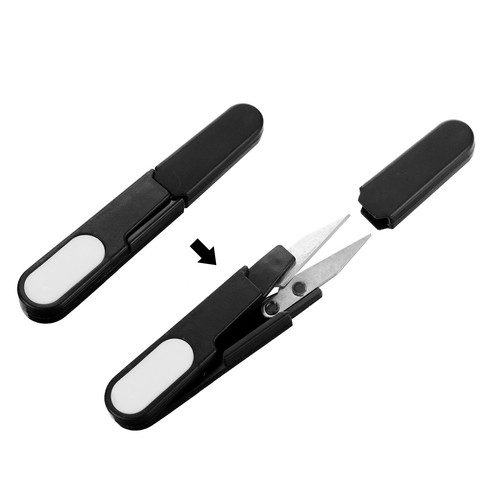 2 Pcs Fishing Scissors Mini Braided Line Snips with Safety Cover Black ...