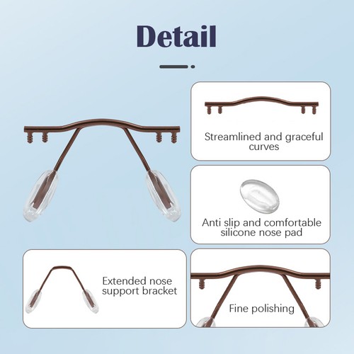 1pcs Gold Rimless Glasses Metal Nose Bridge Frame Replacement Part Pad ...