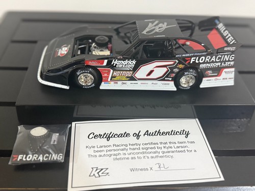 AUTOGRAPHED 2024 Kyle Larson Flo Racing Dirt Late Model 1/24 Diecast | eBay