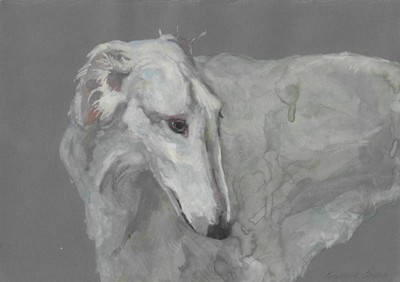 original painting A4 50vO artwork mixed media modern greyhound dog | eBay