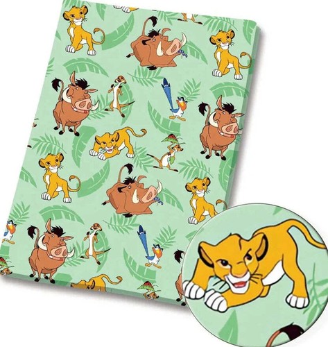 Disney Lion King Simba Pumbaa character Cotton Fabric Half Yard (18” x ...