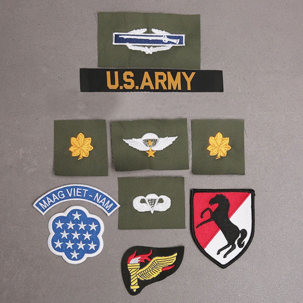 Set Vietnam War US Army TCU Jacket Patch MAJ CIB Pathfinder Jump MAAG ...