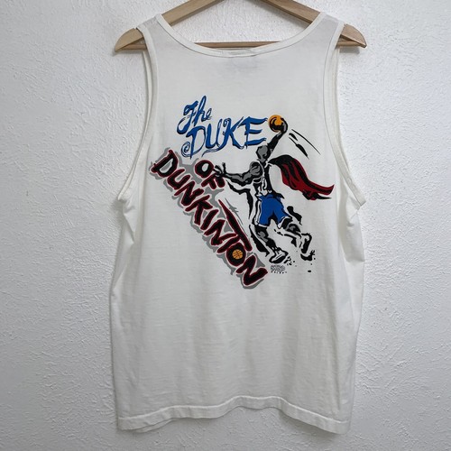 Vintage The Duke Of Dunkinton Basketball Tank Top Tee White Shirt Size ...