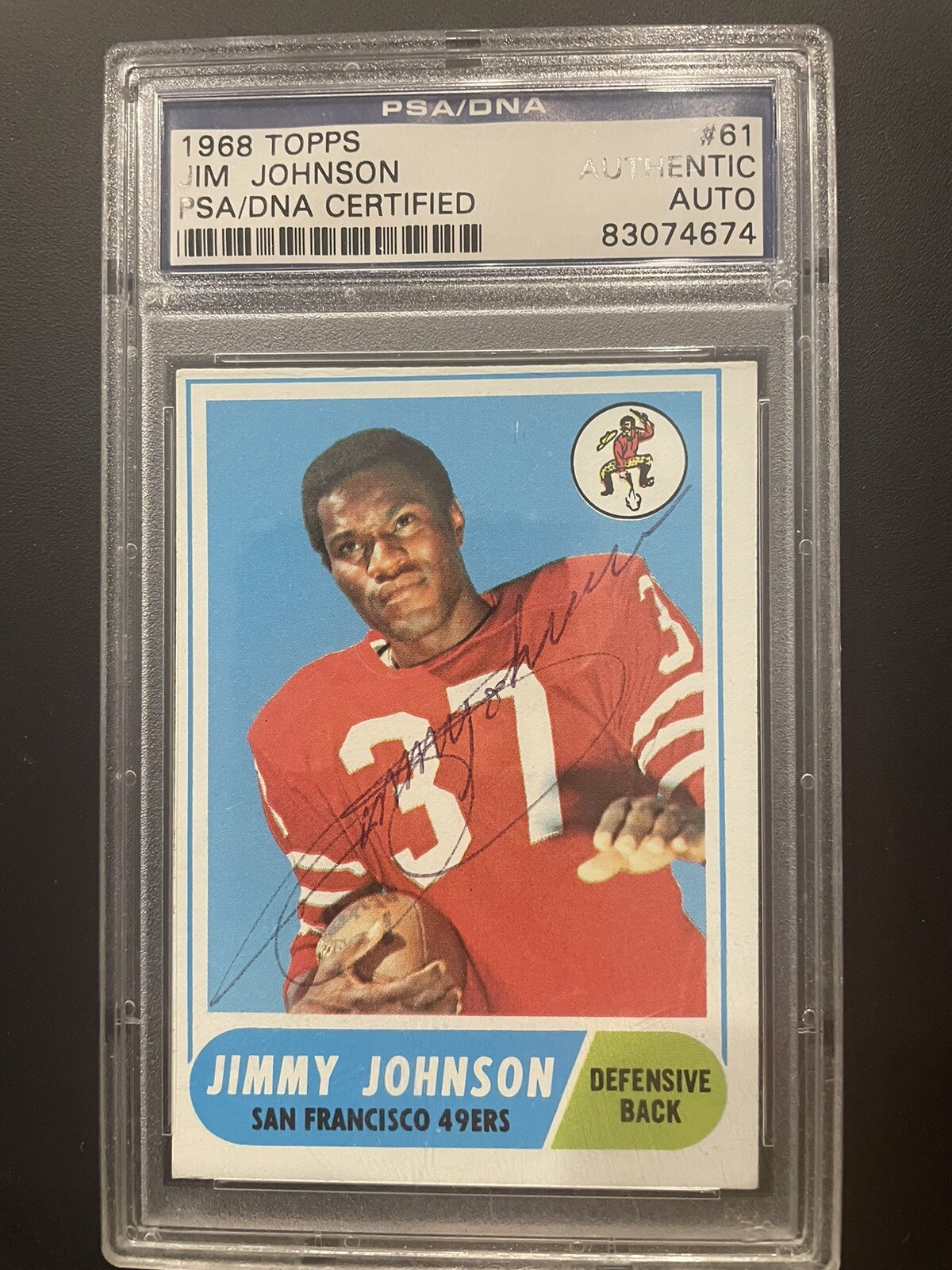 Jimmy Johnson signed 1968 Topps Card Hall of Fame SF 49ers PSA/DNA Auth ...