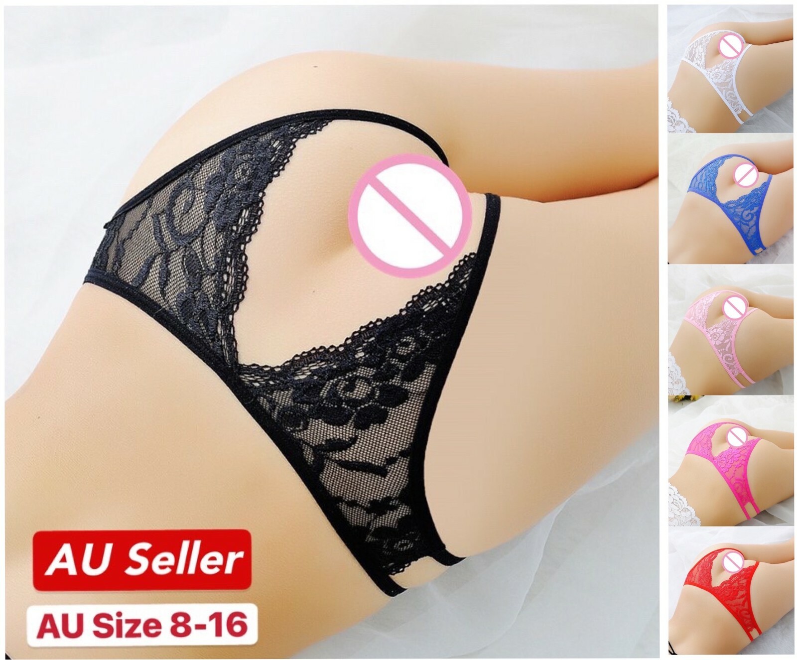 Plus Size 8-16 Crotchless Lace Sexy Thong Briefs Panties G-String Lingerie OPen | eBay