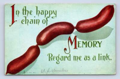 Sausage Links "Happy Chain of Memory" Antique Cured Meat PC Clay Center ...