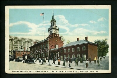 Pennsylvania PA postcard Philadelphia Independence Hall white border | eBay