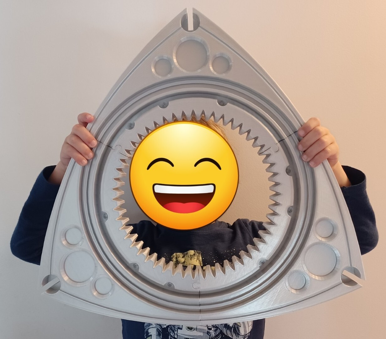 18" Rotary Engine Rotor In Silver, 3D Wall Art - Wankel, Mazda 13B RX7 ...
