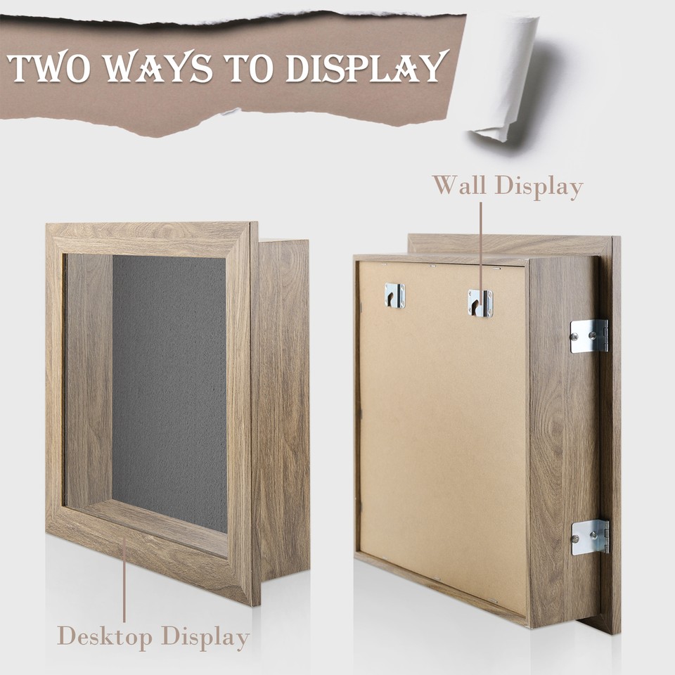 8x8 8x10.5 11x11 11x14 Shadow Box Frame Display Case 2" Depth Collages ...