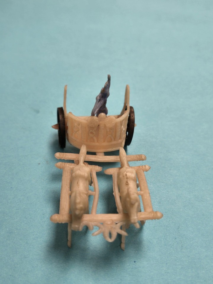 Vintage Hong Kong Plastic Roman Chariot Miniature Horses 1970s Giant ...