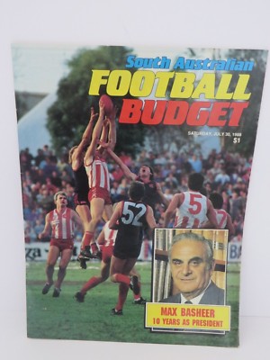 1988 SANFL Football Budget July 30 Max Basheer 10 years as President ...