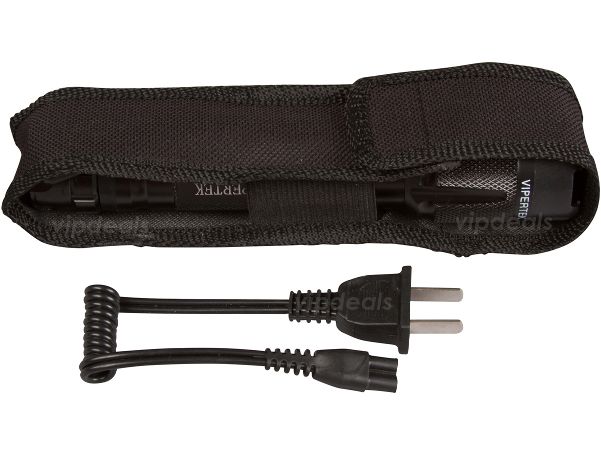 VIPERTEK Stun Gun VTS-T03 GRAY Metal Rechargeable LED Flashlight | eBay