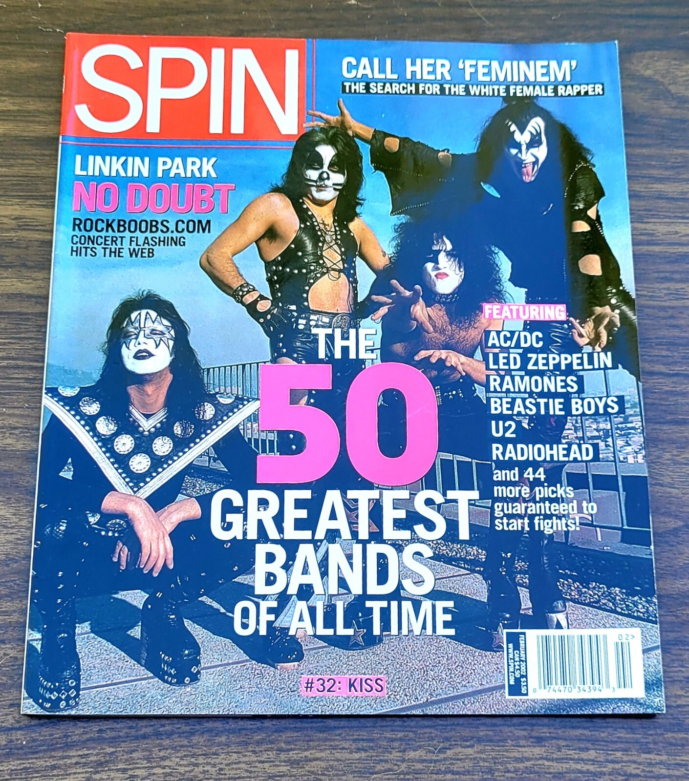 Kiss Led Zeppelin No Doubt acdc ramones u2 Spin Magazine Feb 2002 New ...