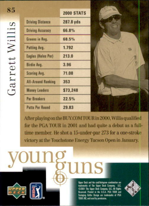 Garrett Willis 2001 Upper Deck Golf Young Guns Card #85 | eBay