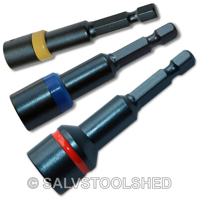 3pc Impact Magnetic Nut Setter 8mm 10mm 13mm Hex Driver Screwdriver Tek ...