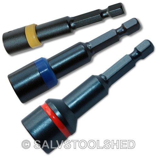 3pc Impact Magnetic Nut Setter 8mm 10mm 13mm Hex Driver Screwdriver Tek ...