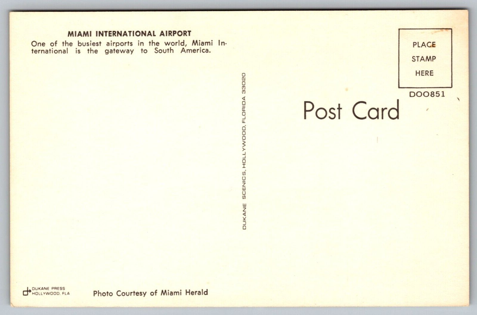 Postcard Miami International Airport Miami Florida VTG c1970 C17 | eBay