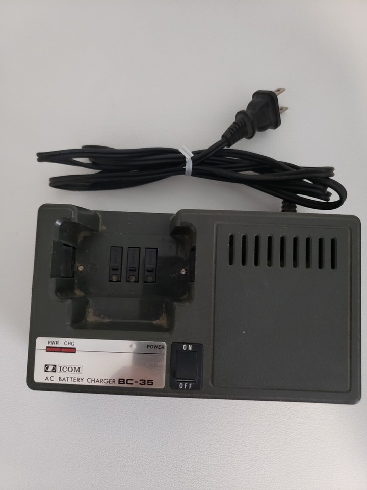 ICOM IC-02AT VHF FM HAM Transceivers (2), AC desk + DC battery chargers ...