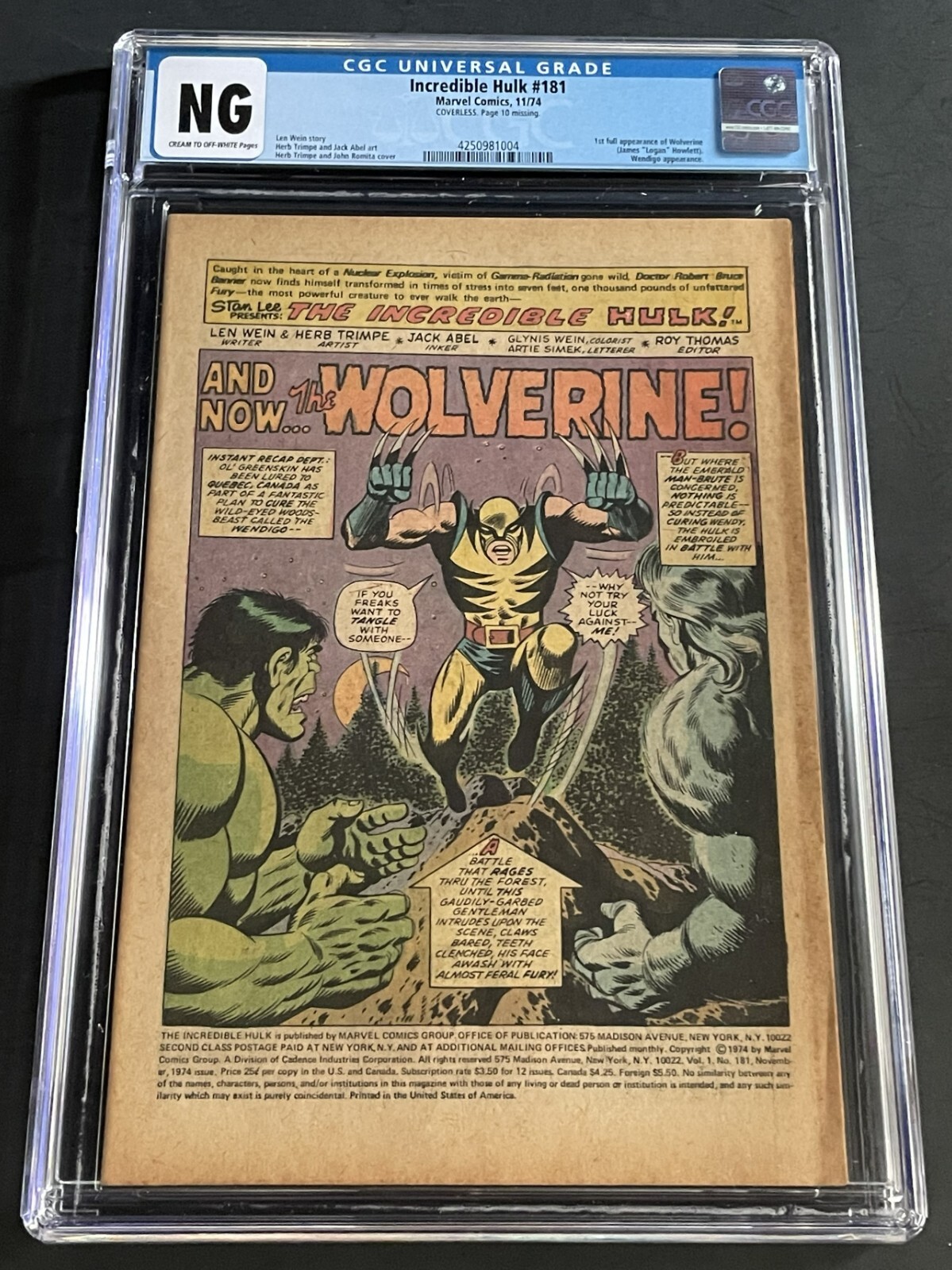 The Incredible Hulk #181 (Marvel Comics November 1974) for sale online ...