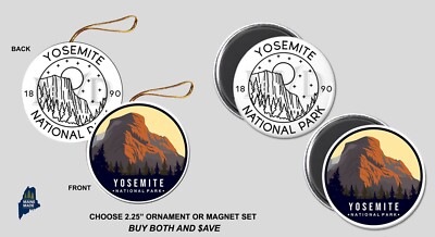 YOSEMITE NATIONAL PARK Ornament / Magnet Set - Vacation NPS Gift ...