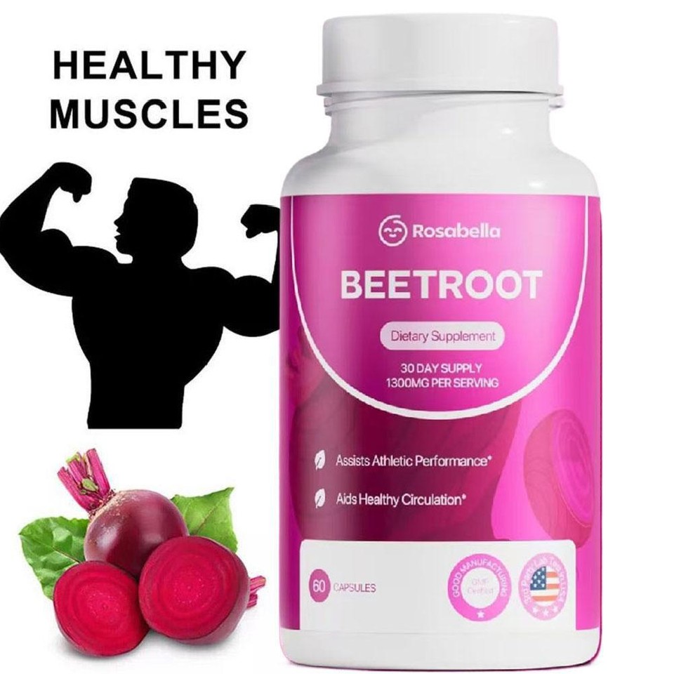 Rosabella Organic Beetroot - 1300mg Capsules Supports Blood Pressure ...