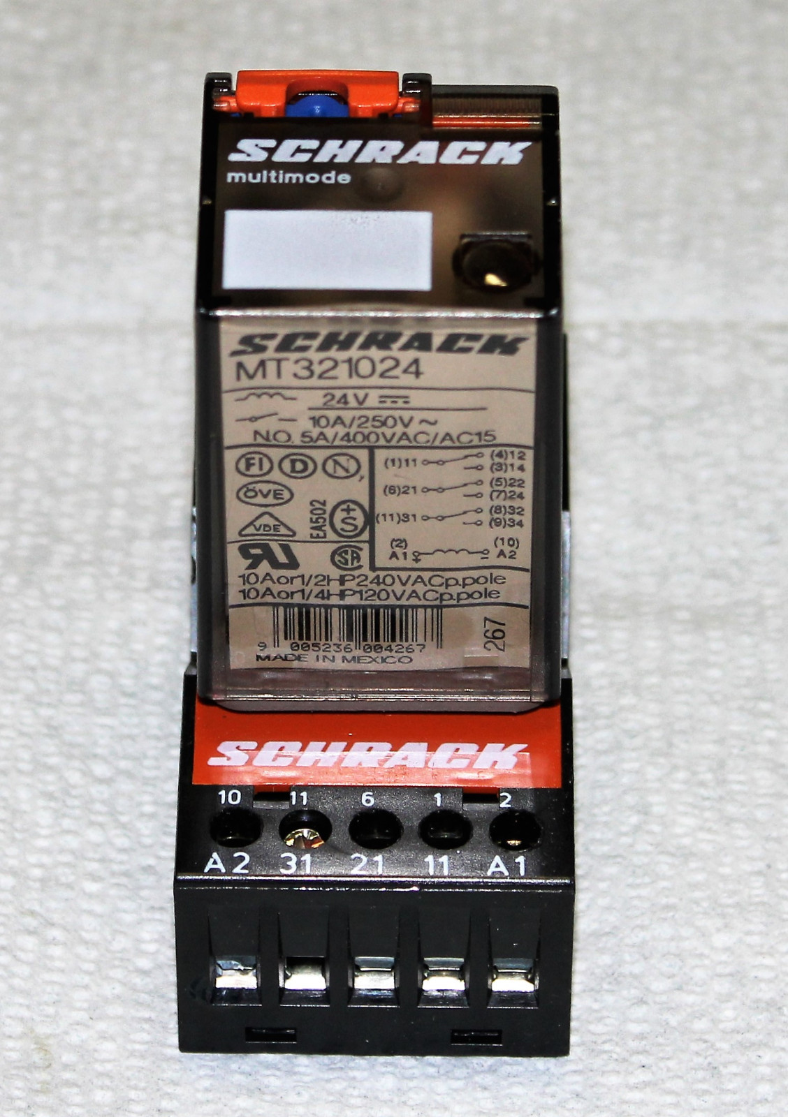 SCHRACK MT321024 MULTIMODE GENERAL PURPOSE RELAY WITH MR78700 SOCKET ...