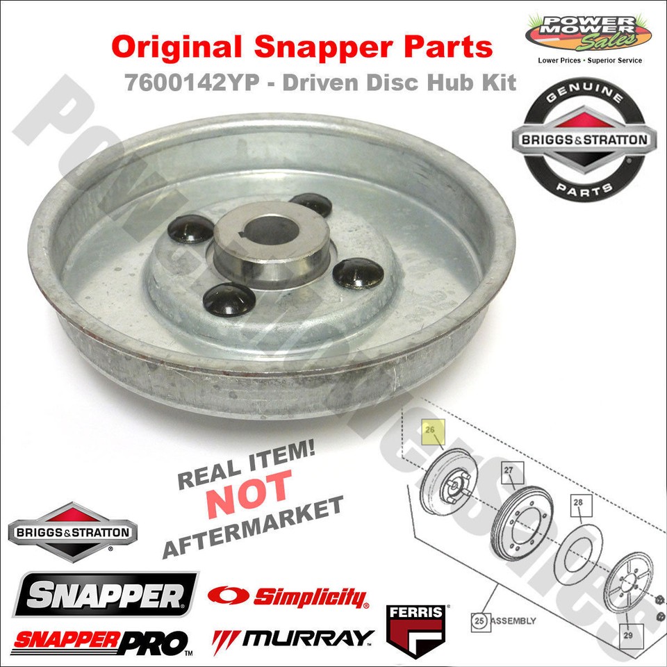 OEM Snapper Driven Disc Hub Kit for Snapper Rear Engine Riders ...