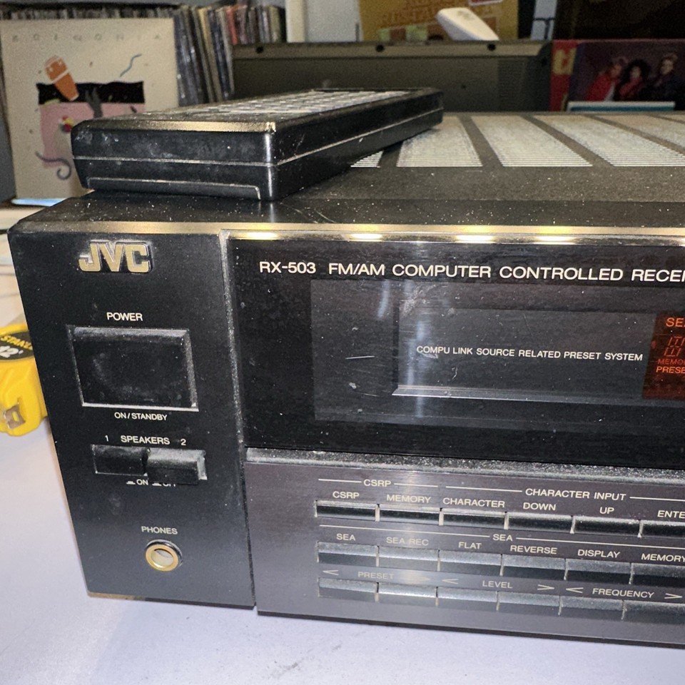 JVC RX-503BK FM/AM Computer Controlled Stereo Receiver CompuLink TESTED ...