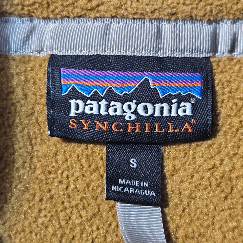 Patagonia Synchilla Snap-T Pullover Mens S Blue Gold Fleece Sweater ...