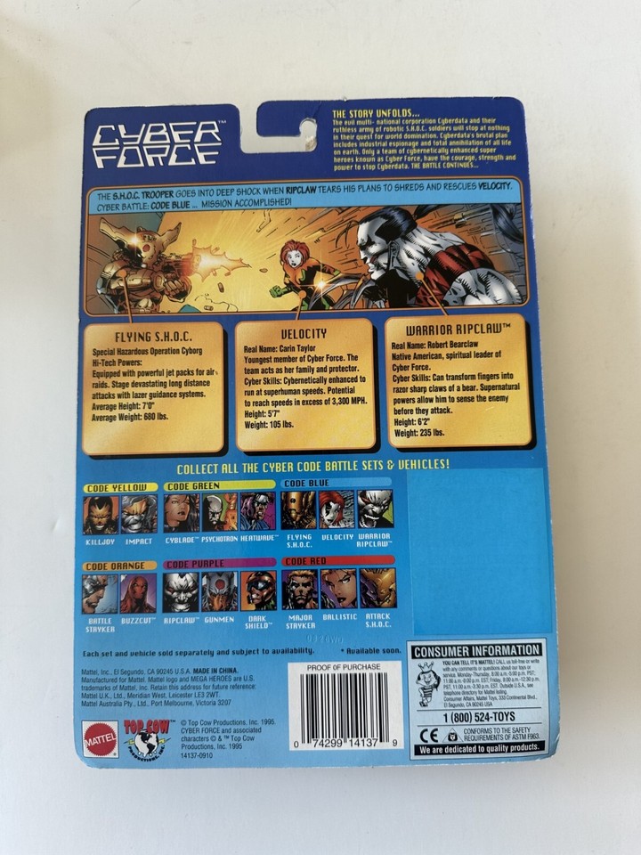 VINTAGE Cyber Force Flying Shoc Velocity Warrior Ripclaw CODE BLUE | eBay