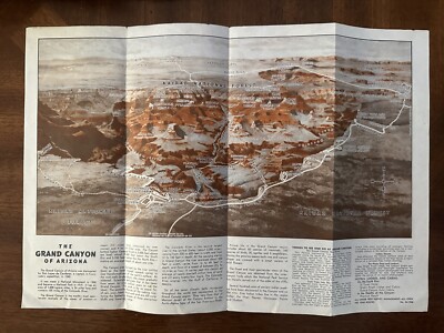 Grand Canyon National Park of Arizona 1956 Map Brochure From Fred ...