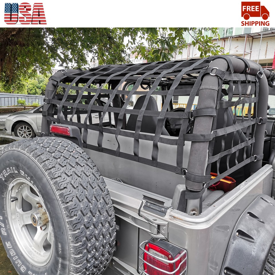 For Jeep Wrangler TJ 1997-2006 Black Roof Restraint Protector Cargo ...