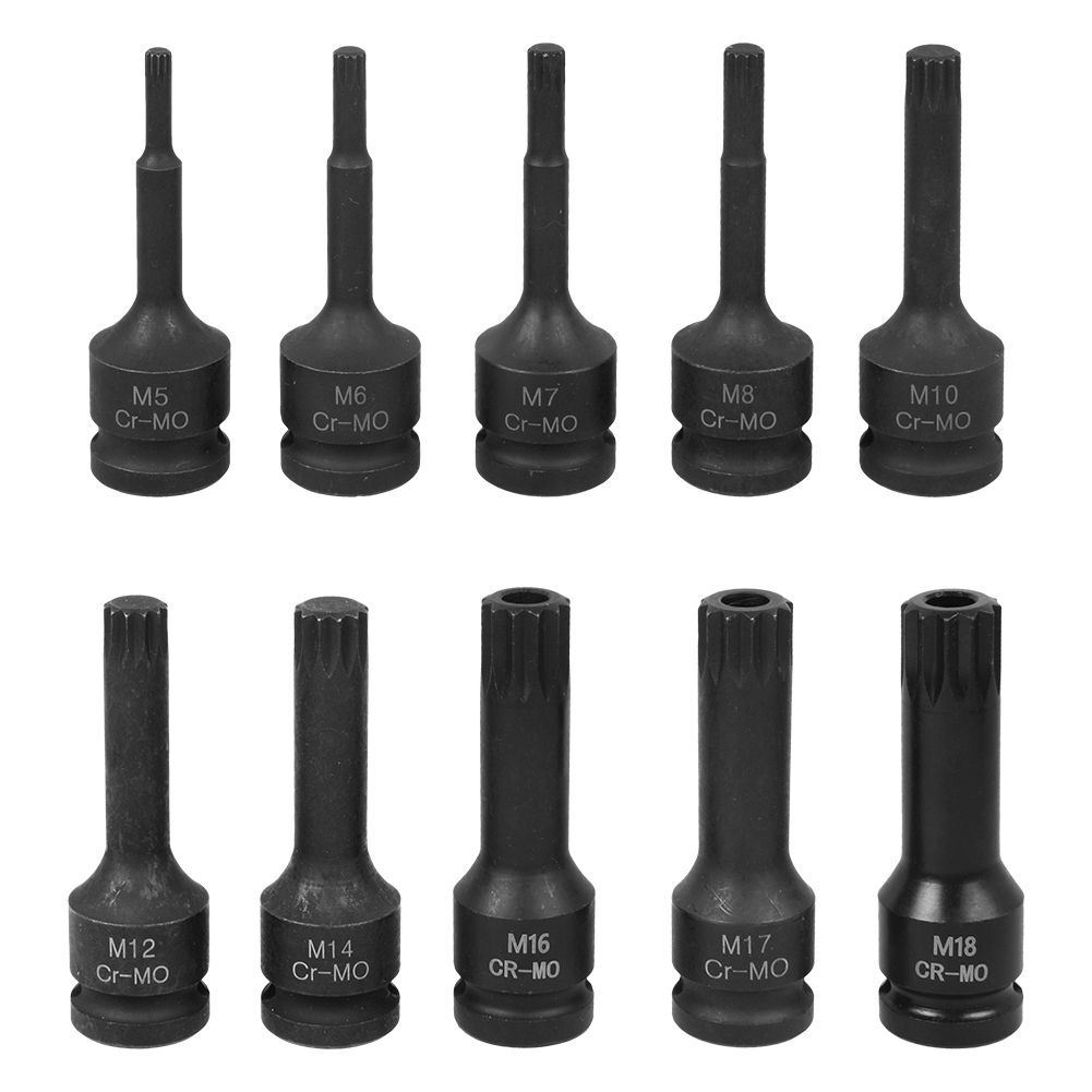 1/2" DRIVE IMPACT SPLINE TORX STAR BIT SOCKET SET M5 M6 M8 M10 M12 M14 ...