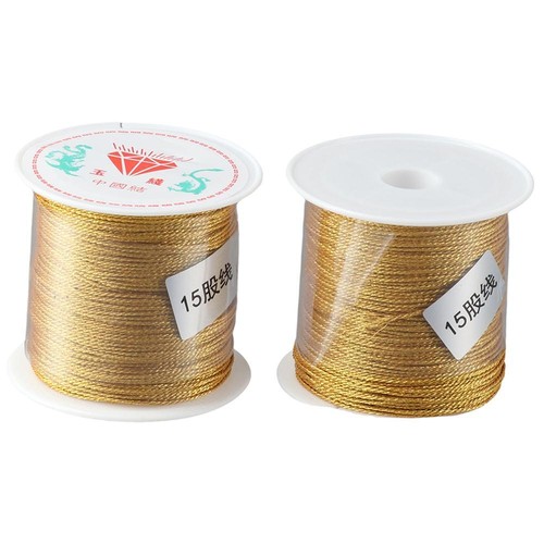 110 Yards 1MM Metallic Elastic Cords Gold Stretch Cord for Necklaces | eBay