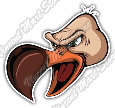 Pelican Sea Hawk Bird Funny Cartoon Car Bumper Window Vinyl Sticker ...